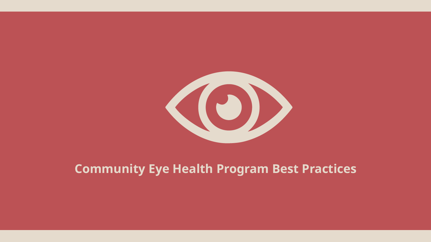 Compilation of Best Practices of the Four Community Eye Health Program ...